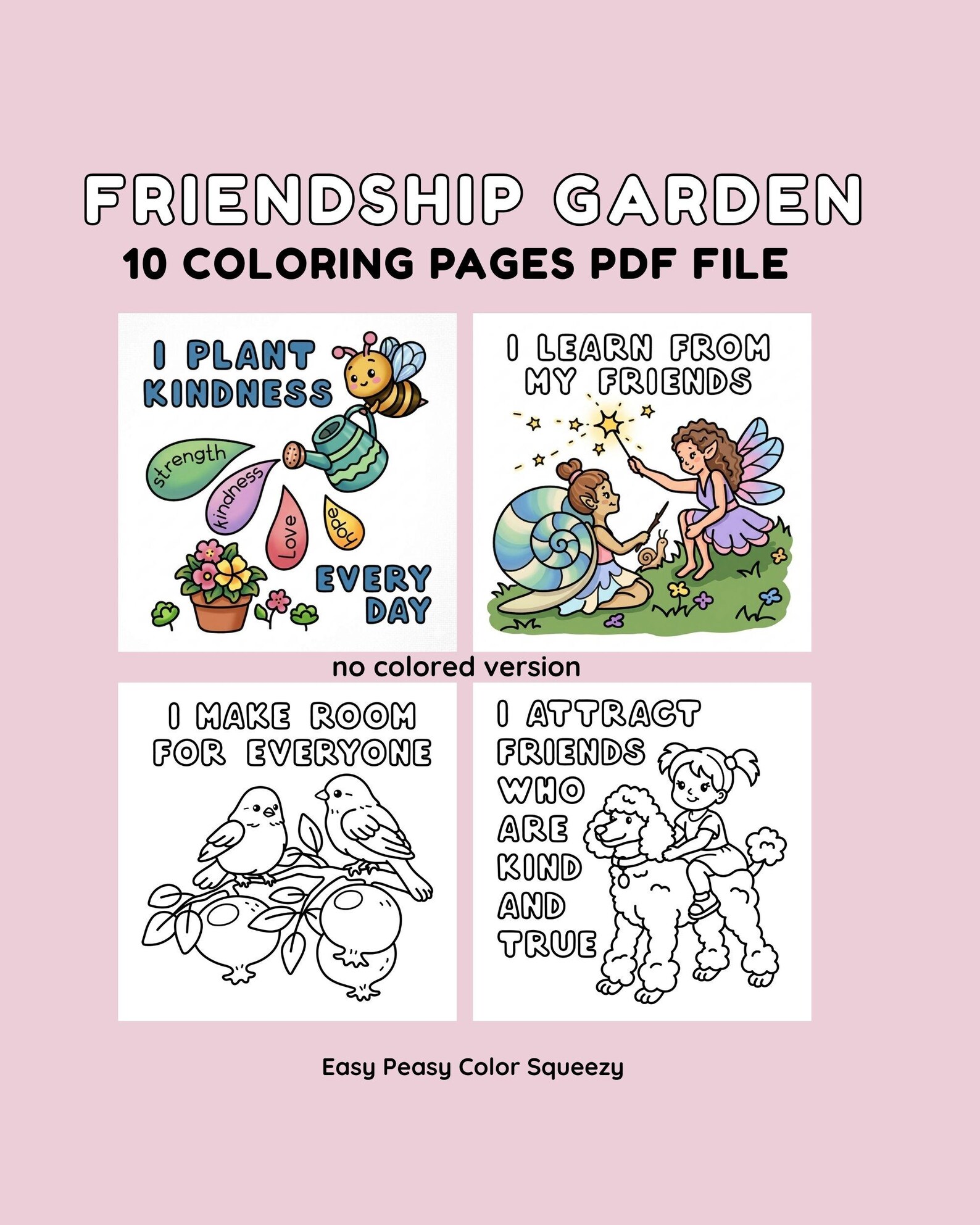 Social Emotional Learning Coloring Pages | Kids Affirmation Printable ...