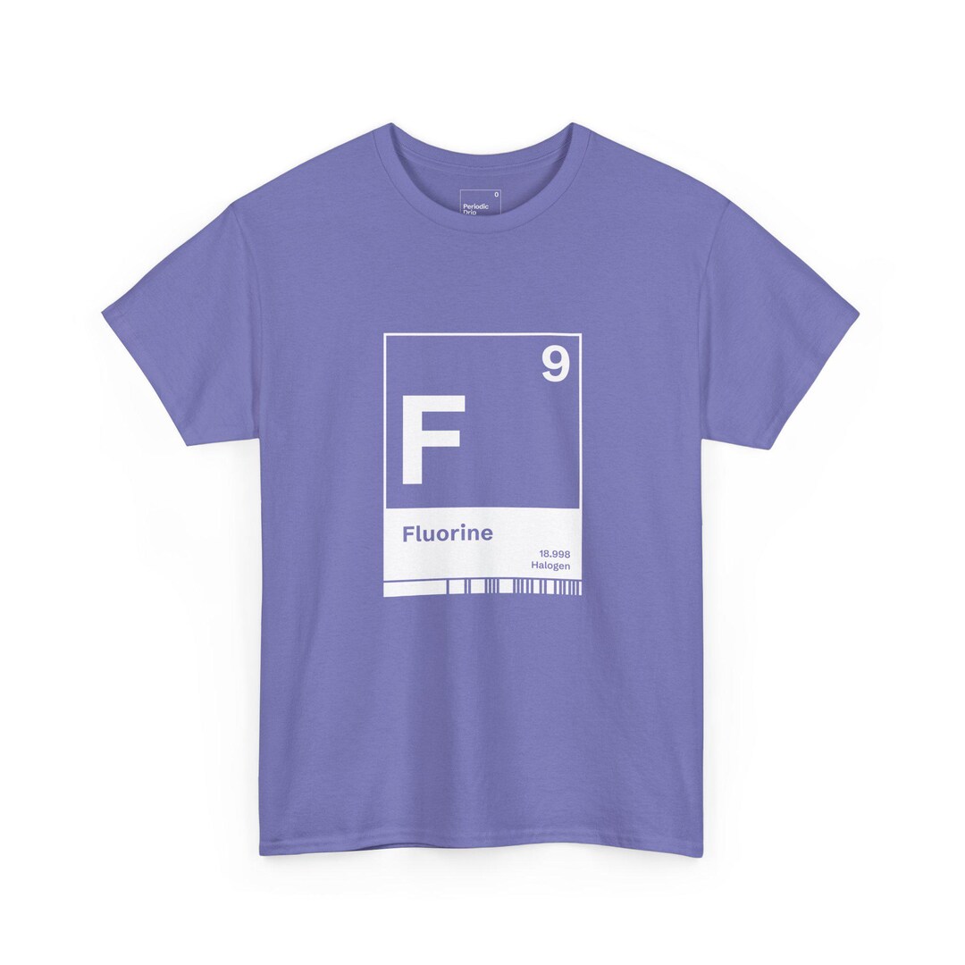 Fluorine Emission Spectrum Cotton Shirt - Periodic Table Chemistry Tee ...