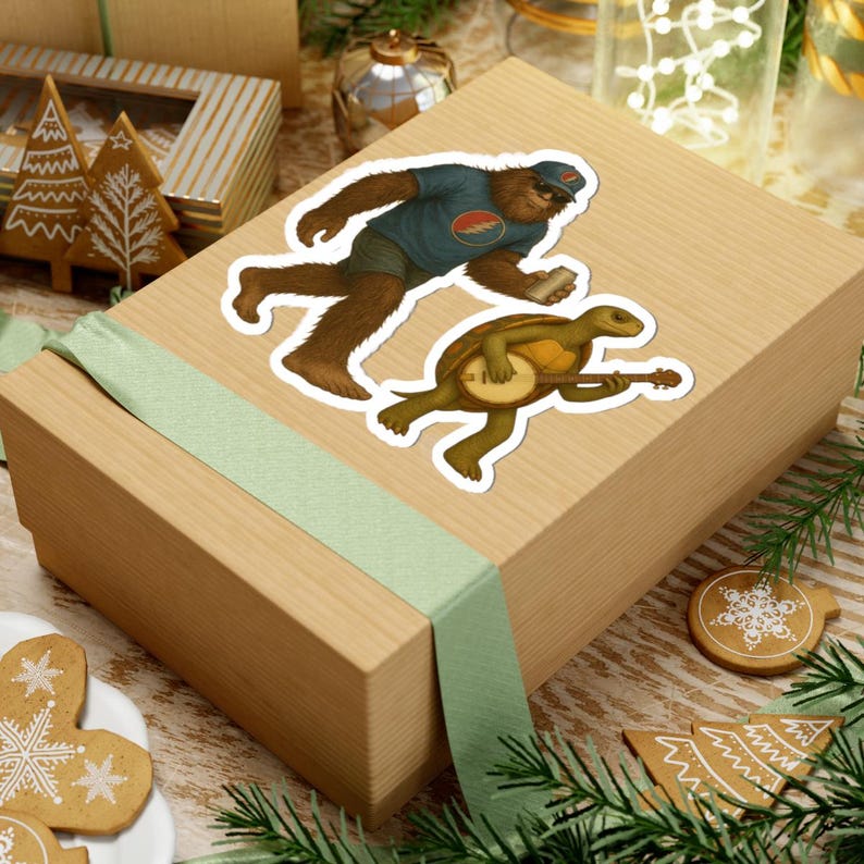 Deadhead Bigfoot & Banjo Turtle Kiss-cut Stickers | Grateful Dead ...