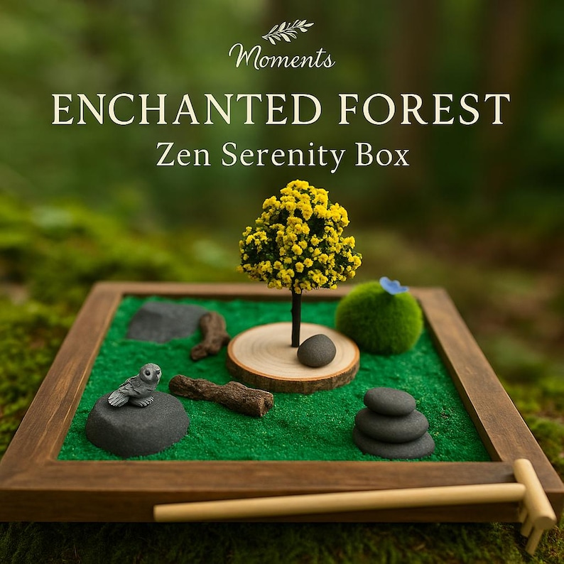 Zen Garden Enchanted Forest: Desk Relaxation Kit With Gemstone & Sachet ...