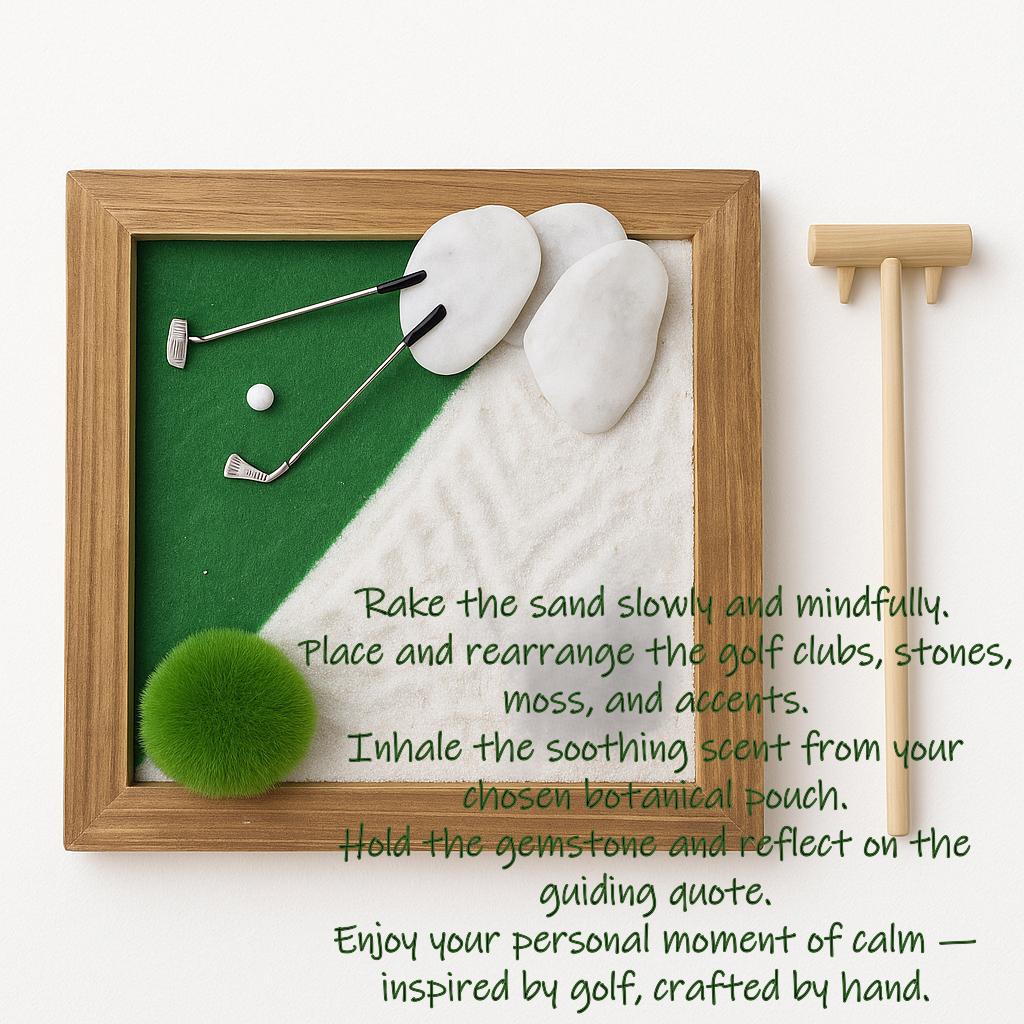 Mini Golf Zen Garden: Desk Relaxation Kit With Gemstone & Sachet - Etsy