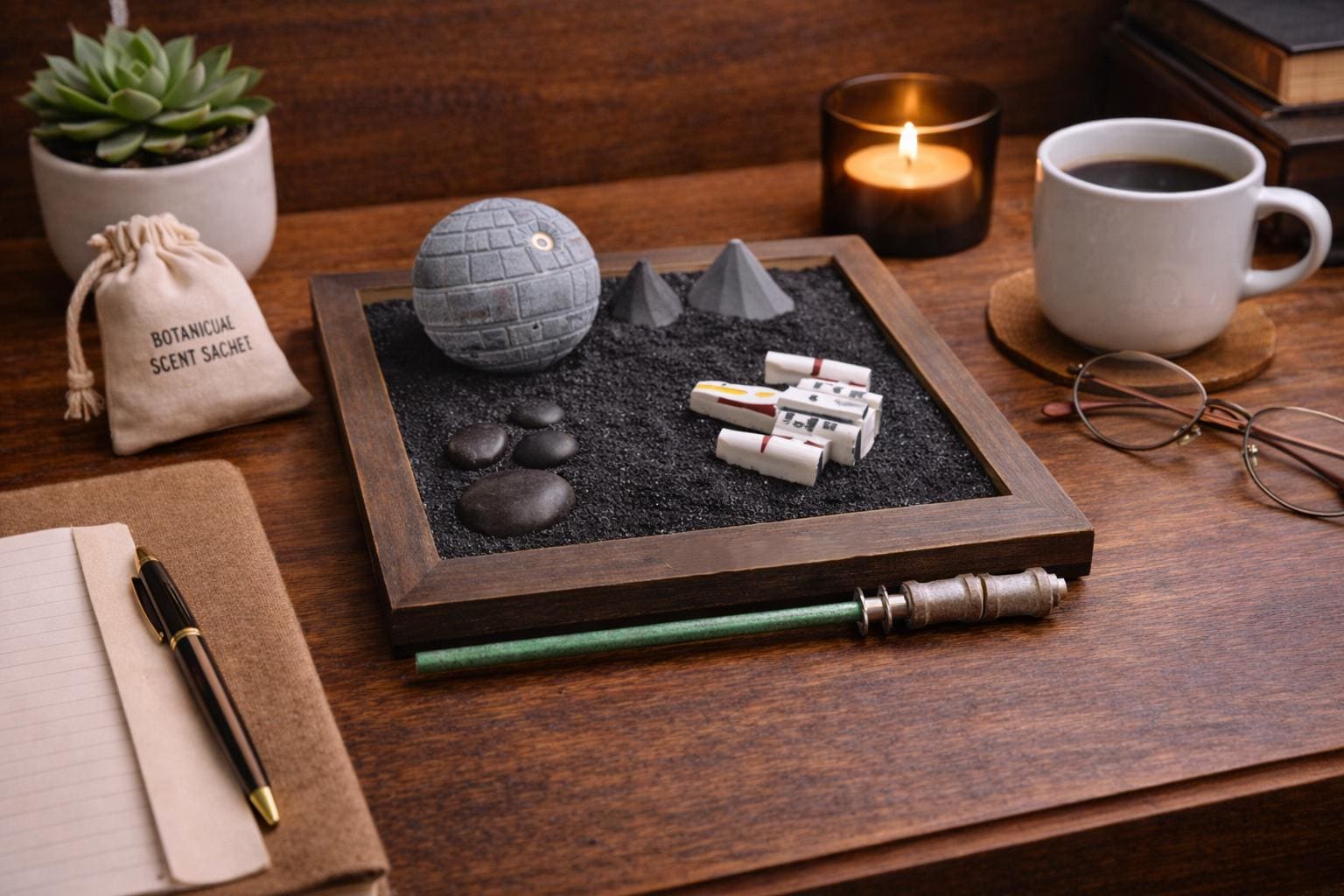 Zen Star Worlds Galaxy Inspired: Desk Relaxation Kit With Gemstone ...