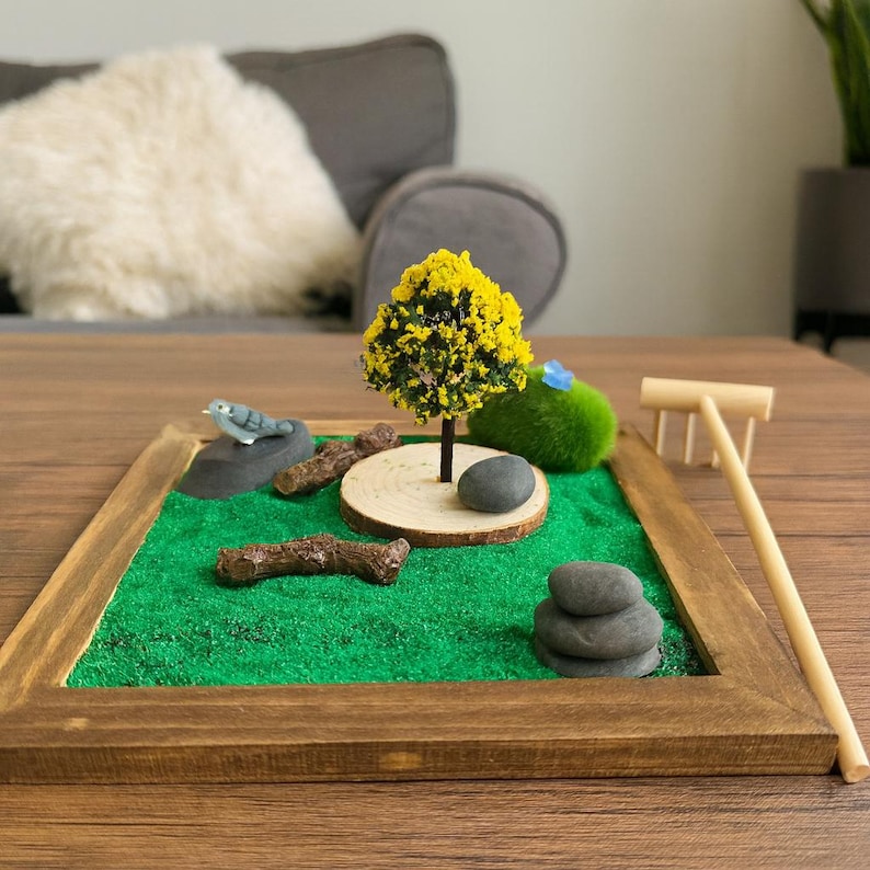 Zen Garden Enchanted Forest: Desk Relaxation Kit With Gemstone & Sachet ...