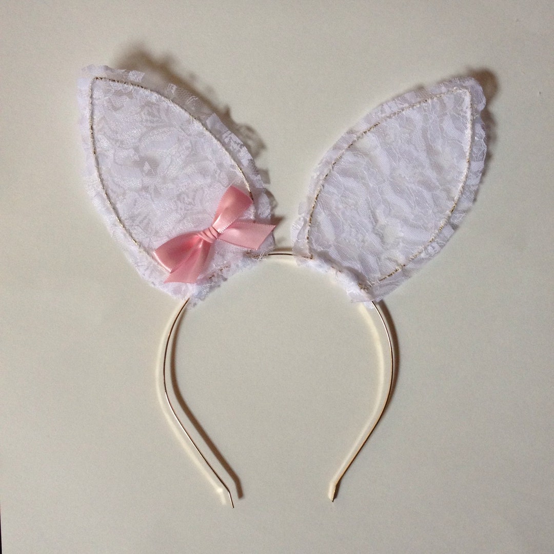 White Lace Bunny Ears - Etsy