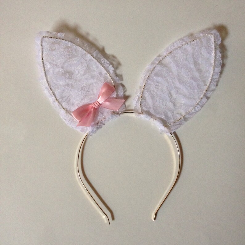 White Lace Bunny Ears - Etsy