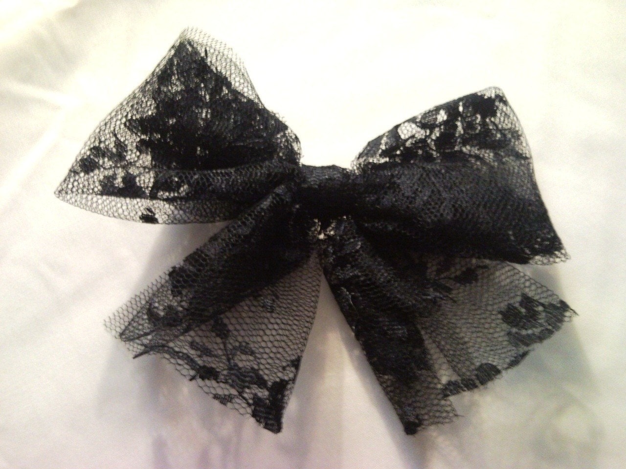 Black Lace Hair Bow