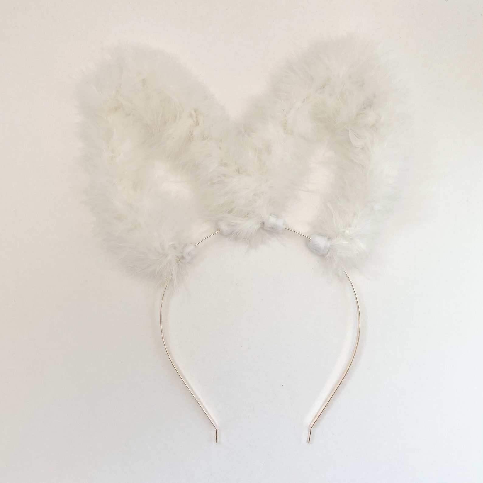 White Fuzzy Bunny Ears - Etsy