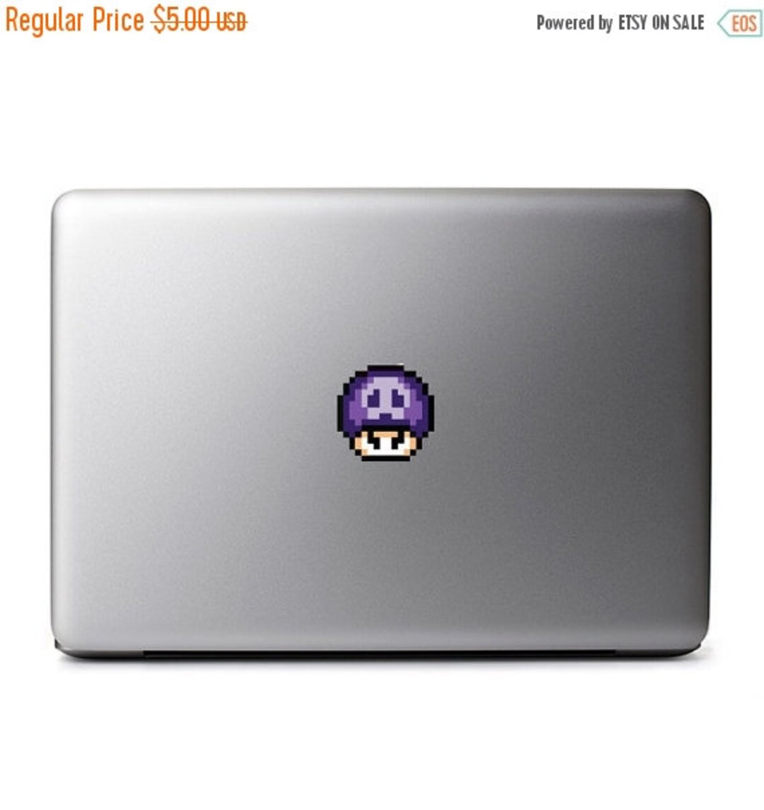 Super Mario Poison Mushroom Retro 8-bit Vinyl Decal - Etsy