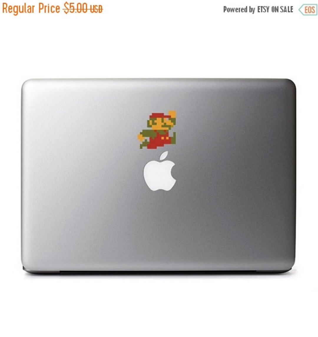 Mario From Super Mario Brothers Retro 8-bit Vinyl Decal - Etsy
