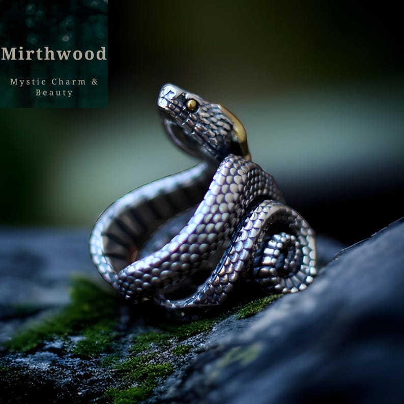 Sterling Silver Anaconda Snake Ring: Gothic Serpent Wrap, Adjustable - Etsy
