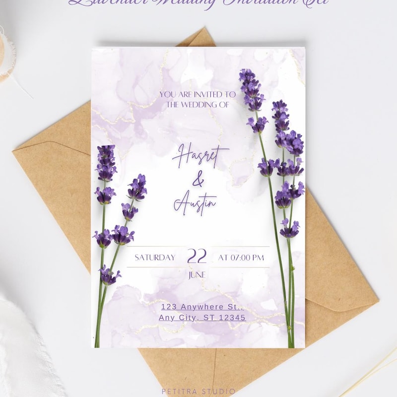 Lavender Wedding Invitation - Etsy