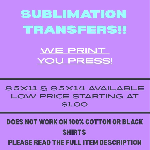 Dye Sublimation Transfers - Etsy