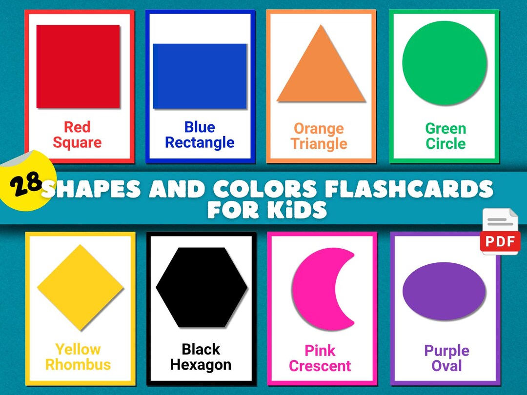 Printable Shapes and Colors Flashcards for Kids | Educational Learning ...