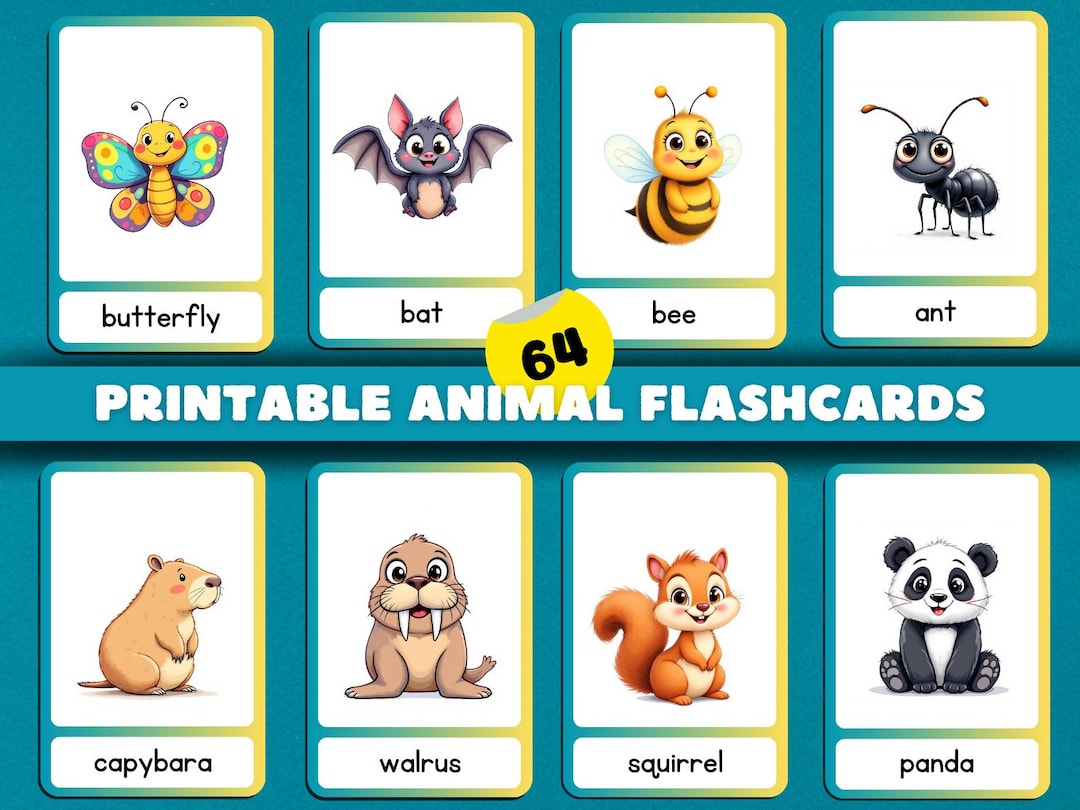 Printable Animal Flashcards | Educational Cards for Toddlers ...