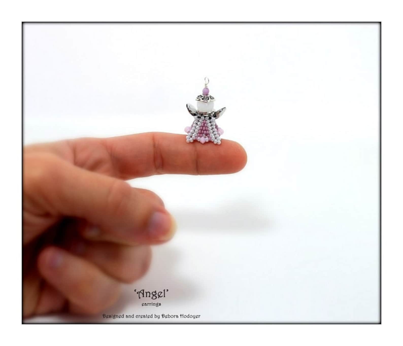 Bead Pattern Beaded Angel Earrings Ornament With Seed Beads, Pip Beads ...