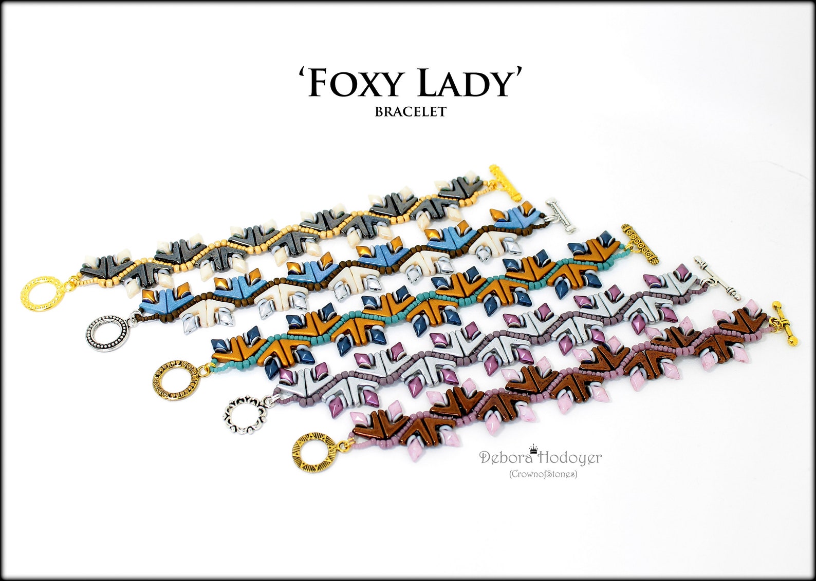 Bead Pattern Beaded Bracelet Foxy Lady Made With AVA Beads, Diamonduo ...