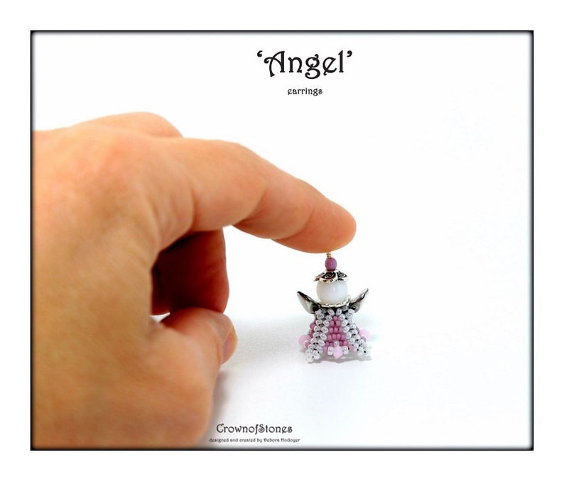Bead Pattern Beaded Angel Earrings Ornament With Seed Beads, Pip Beads ...