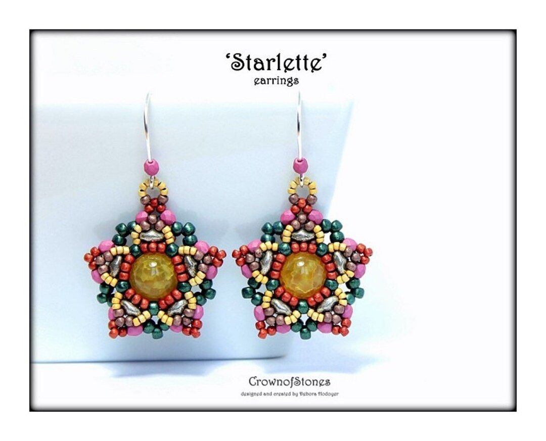 Tutorial Beaded Earrings Starlette Pattern - Etsy