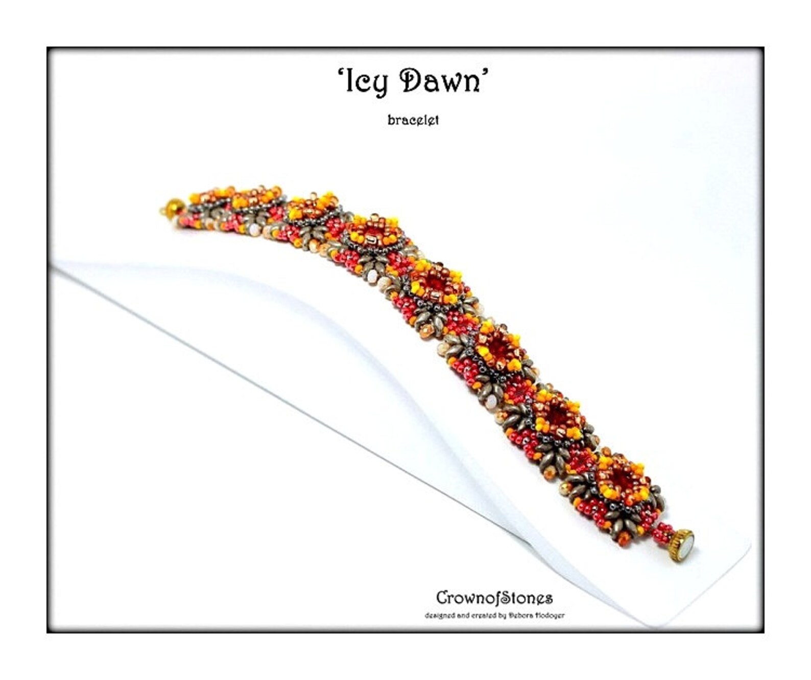 Bead Pattern DIY Bracelet Icy Dawn With 8mm Chatons - Etsy