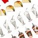 Hand Drawn Printable Fast Food Sticker Sheet. Coffee, Milkshake, Burger ...