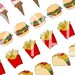 Hand Drawn Printable Fast Food Sticker Sheet. Coffee, Milkshake, Burger ...