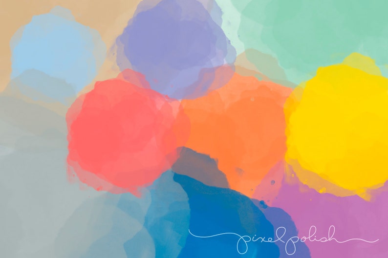 Watercolor Clipart. Round Brush Blobs Strokes Pantone Spring - Etsy