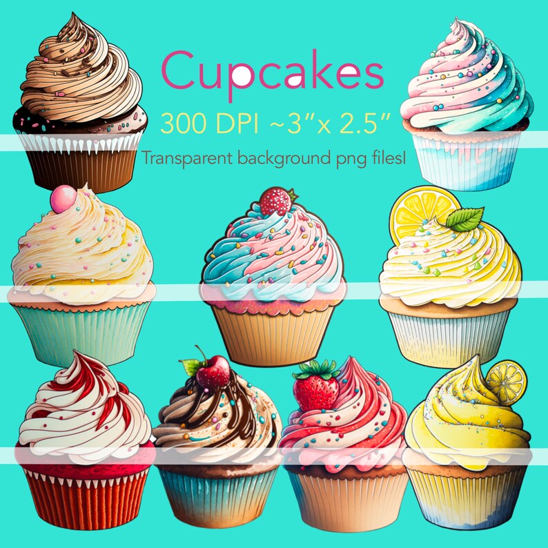 Cupcake Transparent Png Files, Watercolor, Birthday Invitations, Bakery ...
