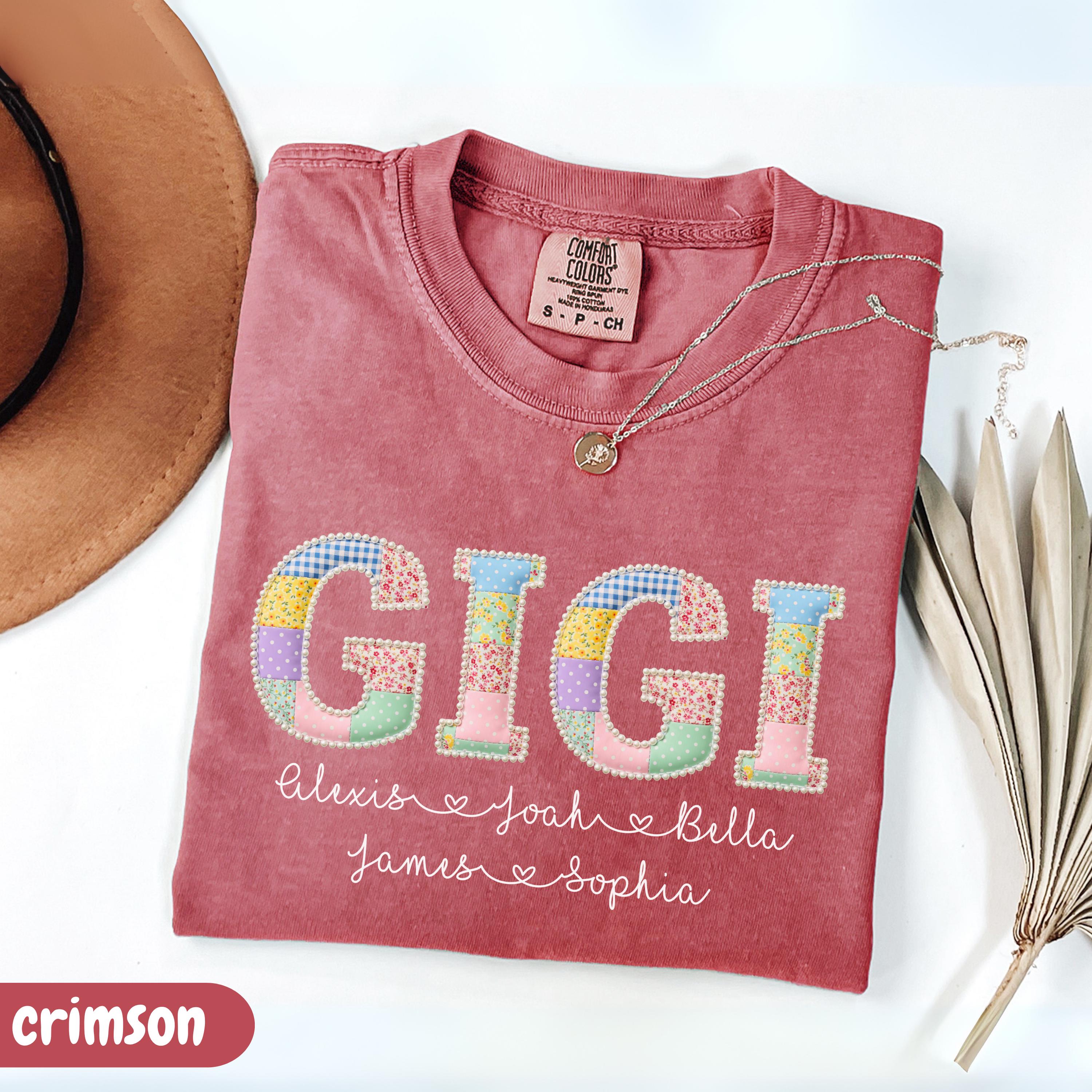 Personalized Gigi Faux Patchwork Shirt With Grandkids Names, Comfort ...