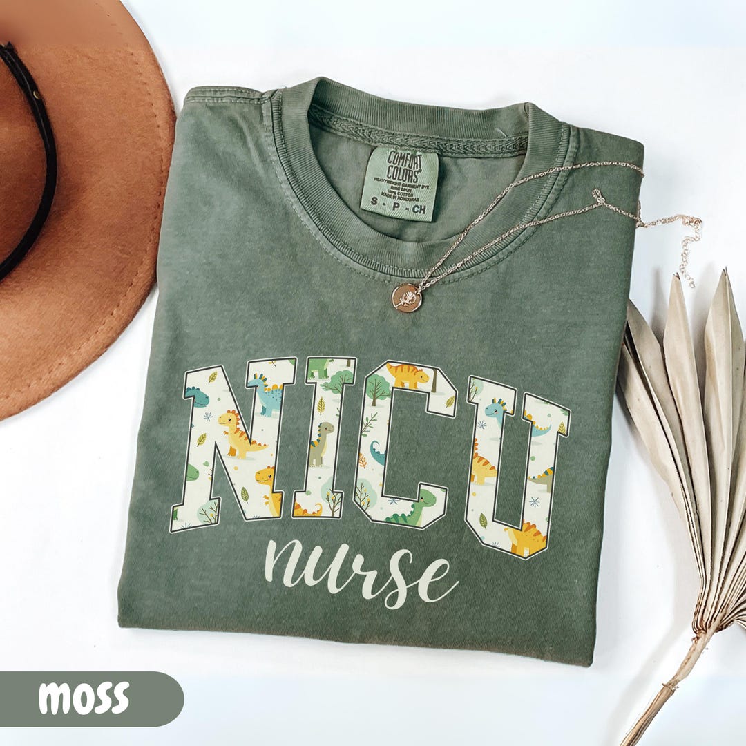 Comfort Colors® NICU Nurse Dinosaur Shirt, Neonatal Intensive Care Unit ...