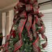 Classic Red Plaid Christmas Tree Topper - Etsy