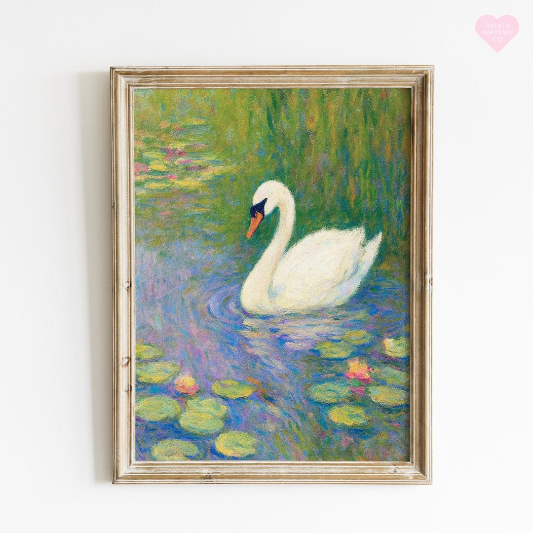 Pastel Swan Print Art, Swan Poster, Swan Wall Art, Pastel Poster ...