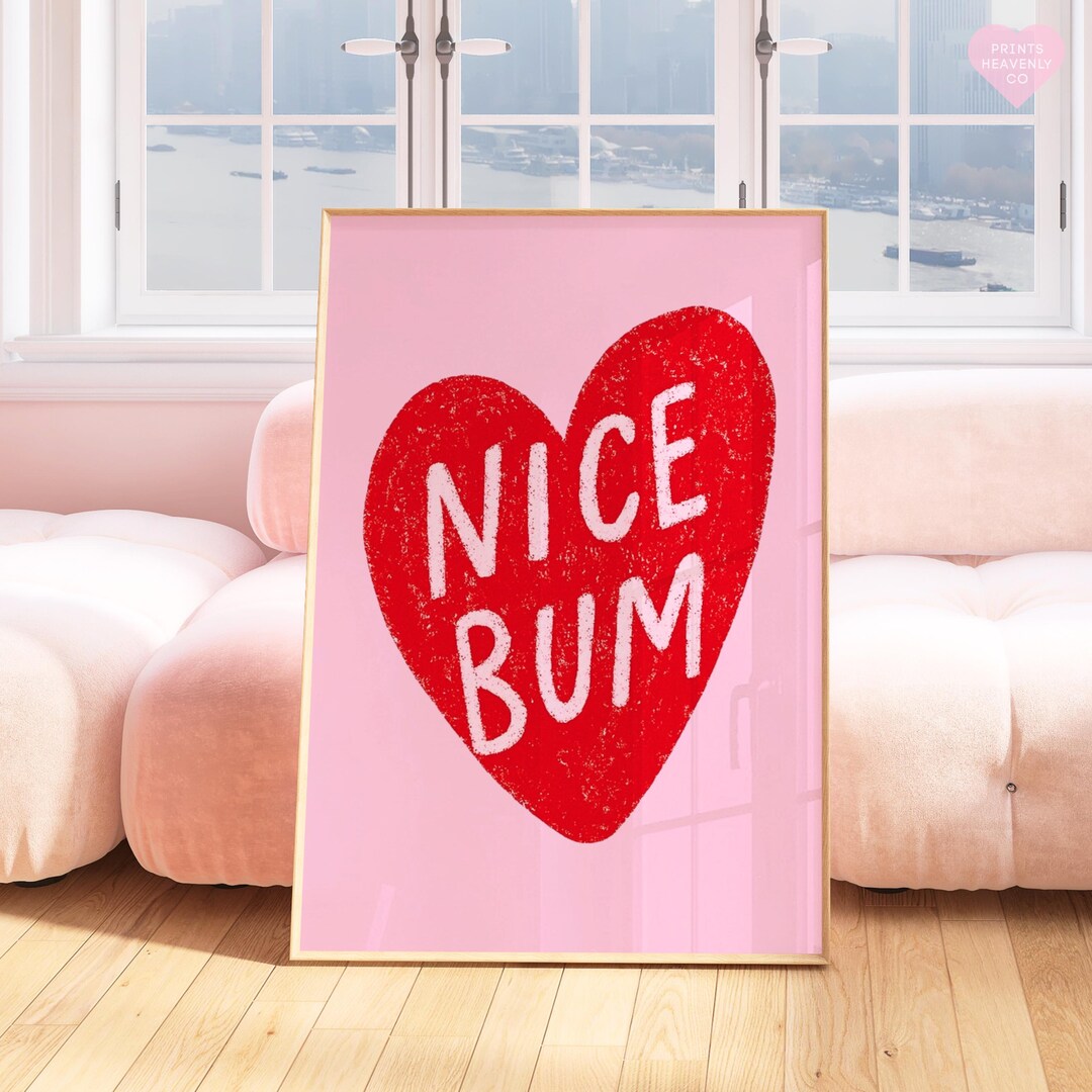 Nice Bum Print, Nice Bum Poster, Bathroom Wall Art, Bathroom Decor ...