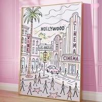 Hollywood Poster, Hollywood Print, Hollywood Art, Hollywood Travel ...