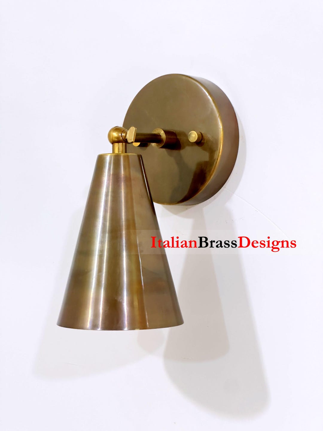 Modern Raw Brass Italian Wall Scone | Light Raw Brass Wall Sconce Light ...