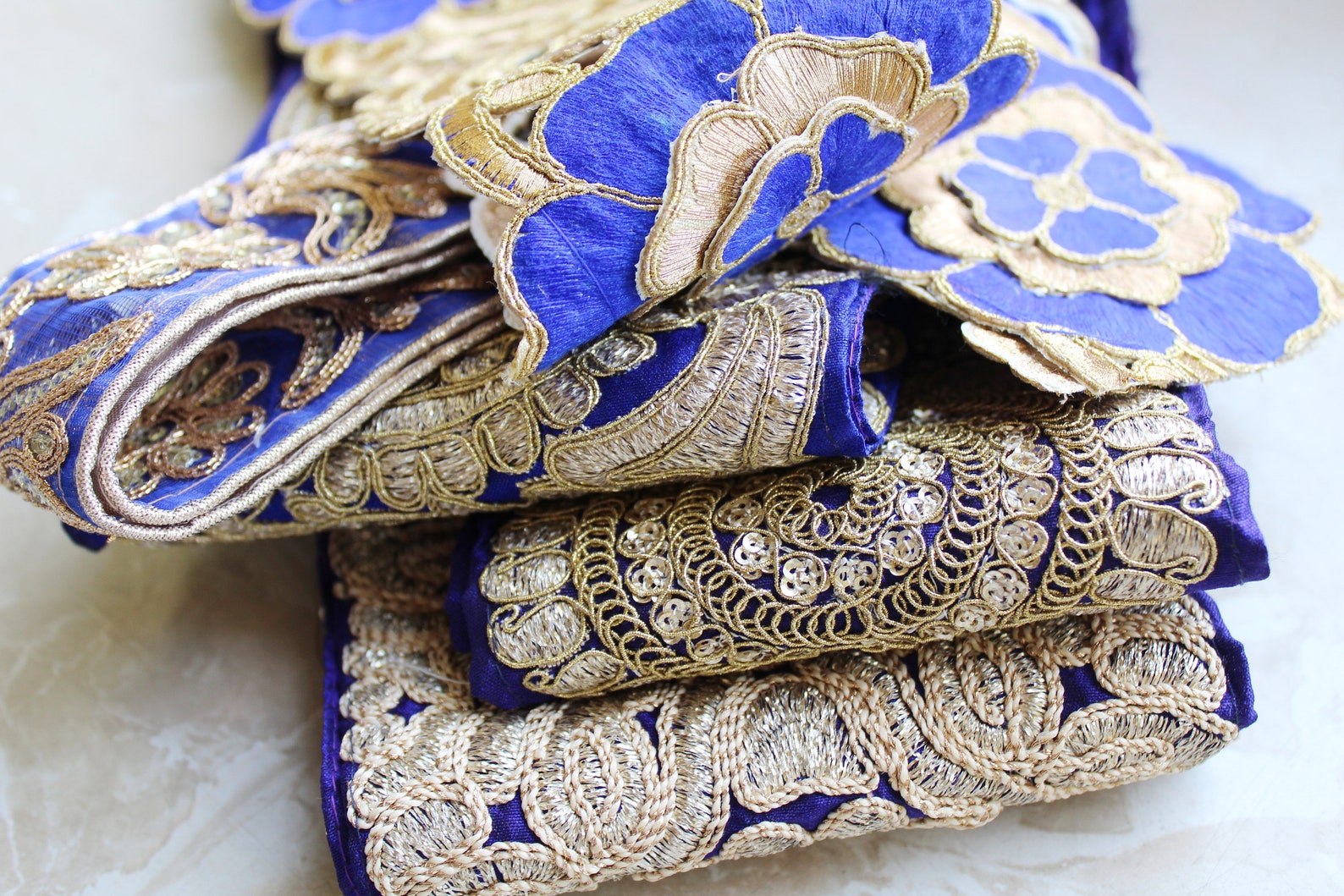 MYSTERY Blue Fabrictrims Bundle Set of 5 Blue Fabric Trims - Etsy
