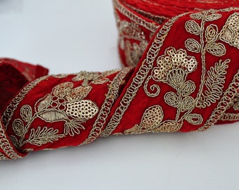 Red Fabric Trim | Etsy