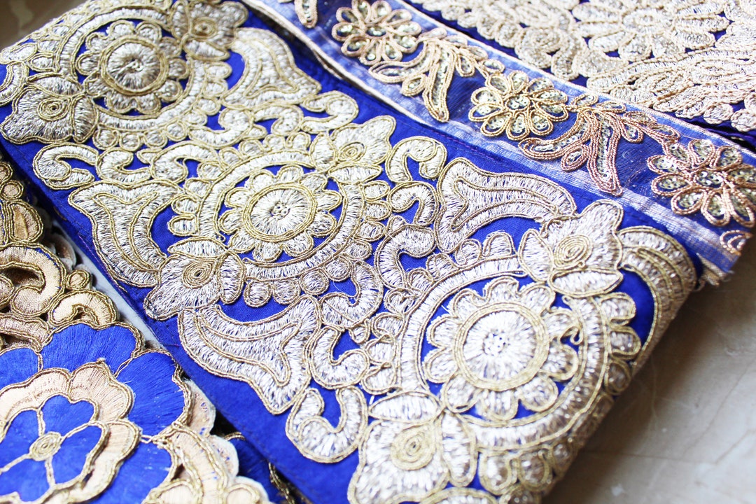 MYSTERY Blue Fabrictrims Bundle Set of 5 Blue Fabric Trims 5 Yards Blue ...