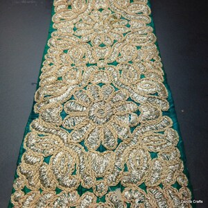 Green Fabric Trim, Embroidered Floral Trim, Green Trim, Decorative ...