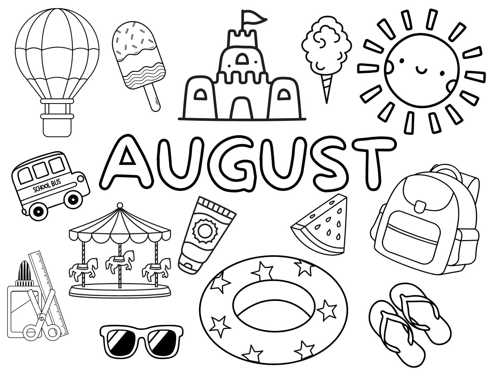 Months of the Year Coloring Pages for Kids Instant Download - Etsy