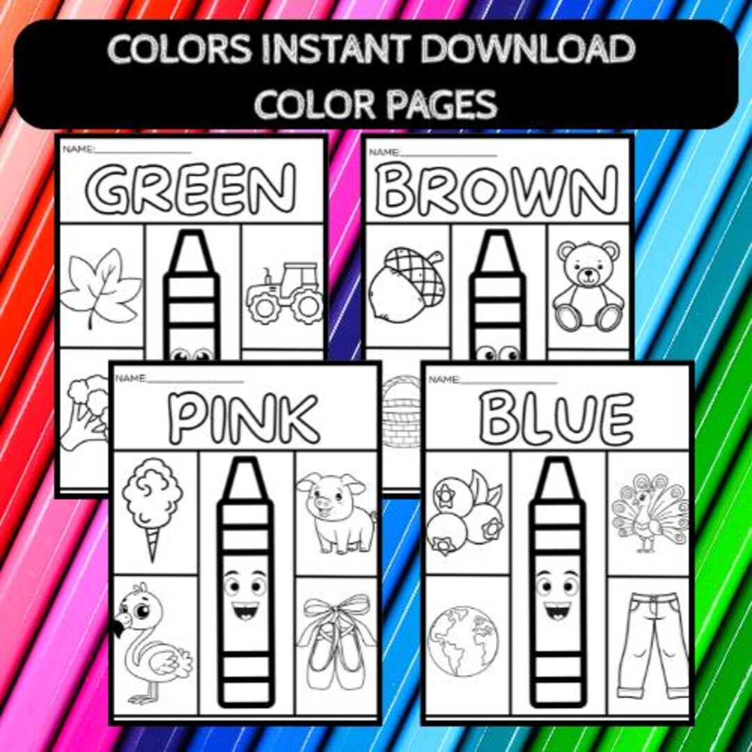 Color Crayons Coloring Pages Instant Download - Etsy