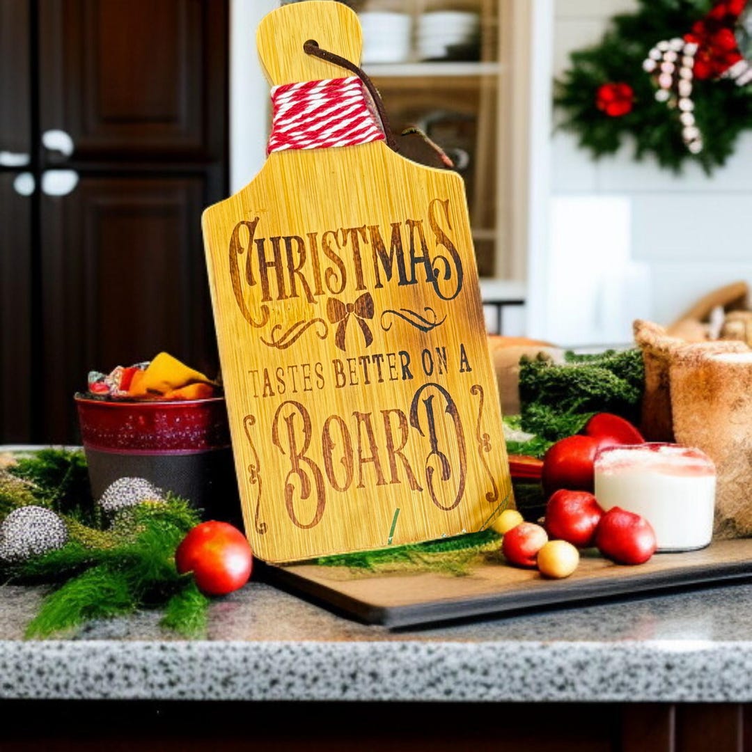 Hand-burned Christmas Charcuterie Board, Holiday Kitchen Decor - Etsy