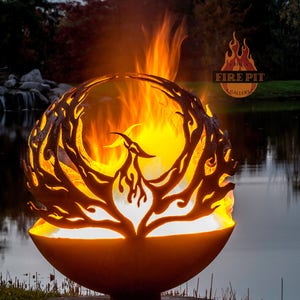 Phoenix Rising Fire Pit Sphere: Custom Steel, Wood Burning - Etsy