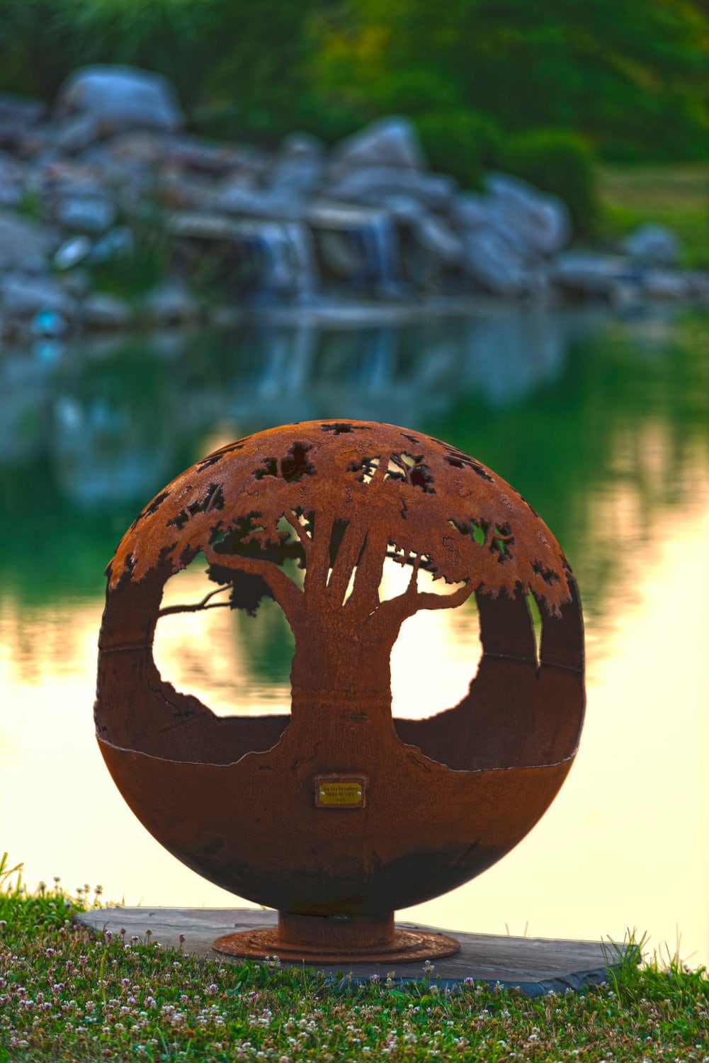 Tree of Life Fire Pit Sphere Hand Cut Steel Sculptural - Etsy
