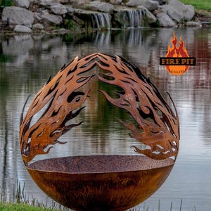 Phoenix Rising Fire Pit Sphere: Custom Steel, Wood Burning - Etsy