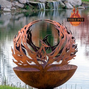 Phoenix Rising Fire Pit Sphere: Custom Steel, Wood Burning - Etsy