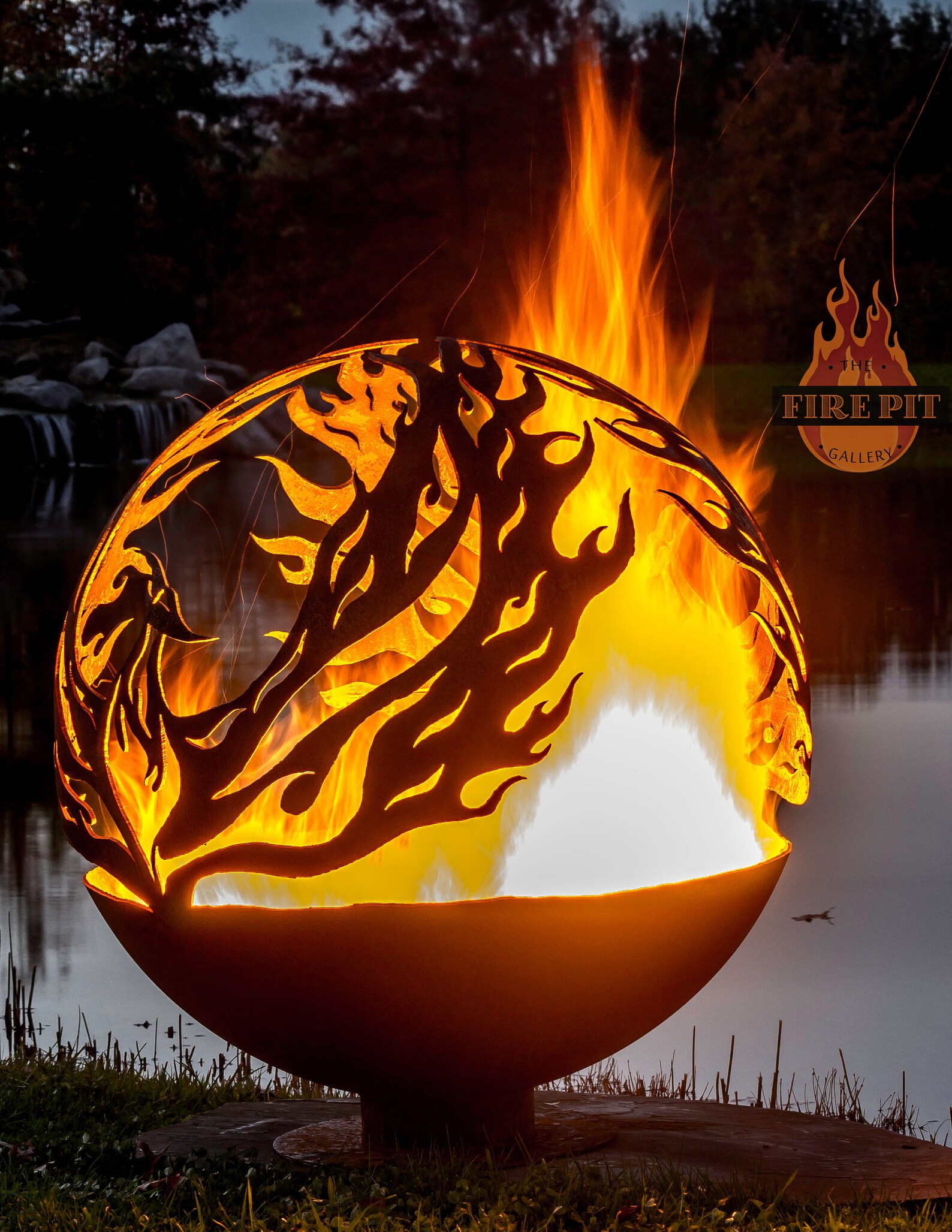 Phoenix Rising Fire Pit Sphere: Custom Steel, Wood Burning - Etsy
