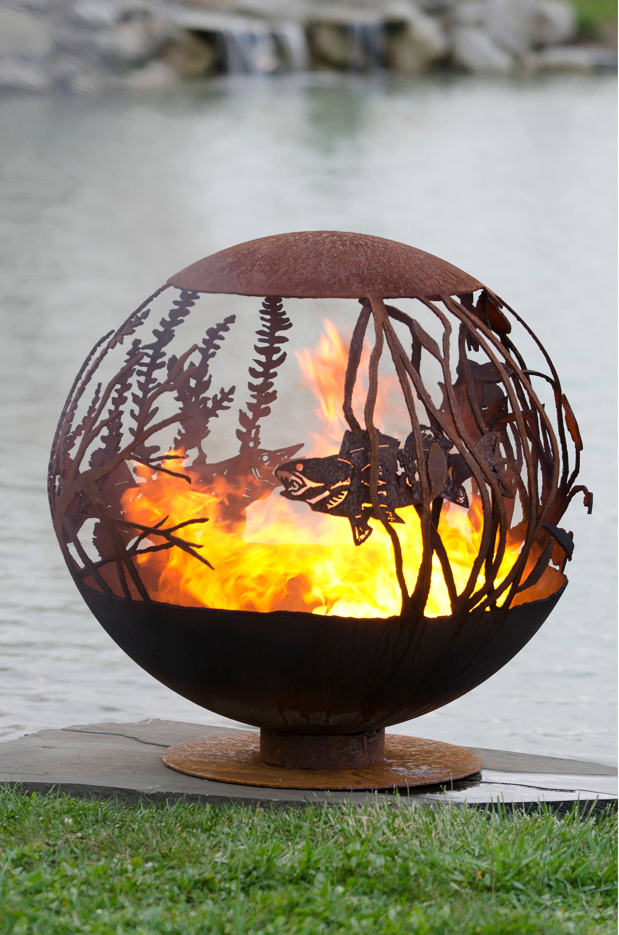 Red Lake Fire Pit Sphere - Custom Made - Etsy
