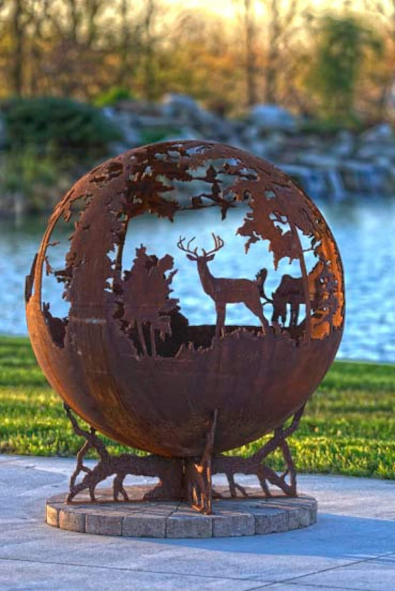 Up North Fire Pit Custom Outdoor Hand Cut Steel Deer Firepit - Etsy