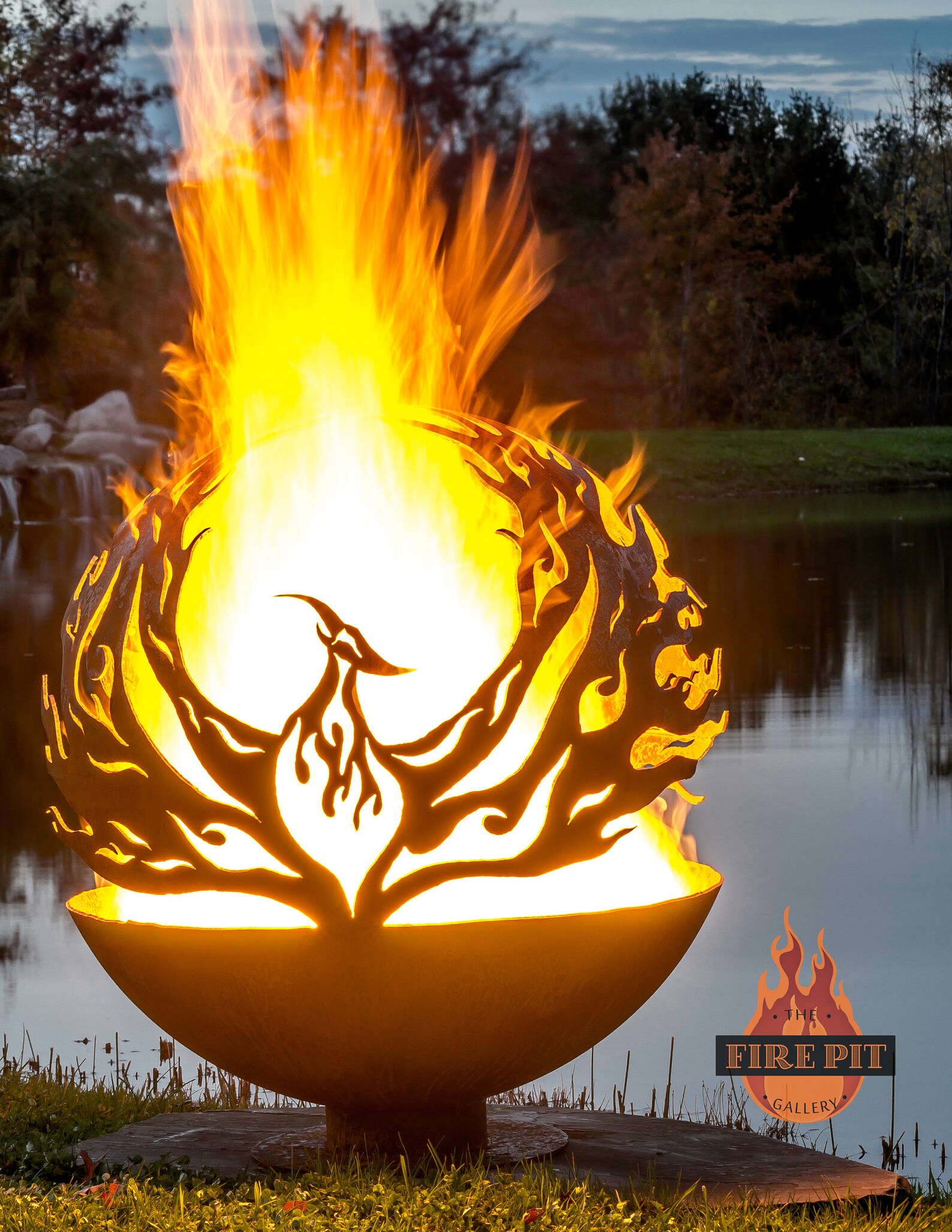 Phoenix Rising Fire Pit Sphere: Custom Steel, Wood Burning - Etsy