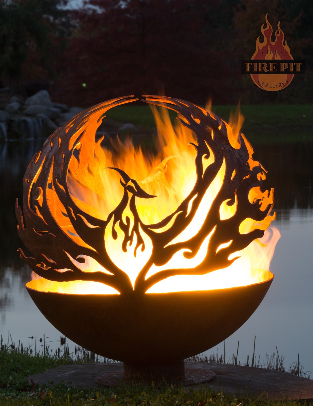 Phoenix Rising Fire Pit Sphere: Custom Steel, Wood Burning - Etsy
